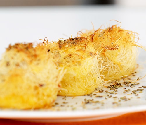 Mini Fennel Pies with Fillo Kataifi - Evoiki Zimi